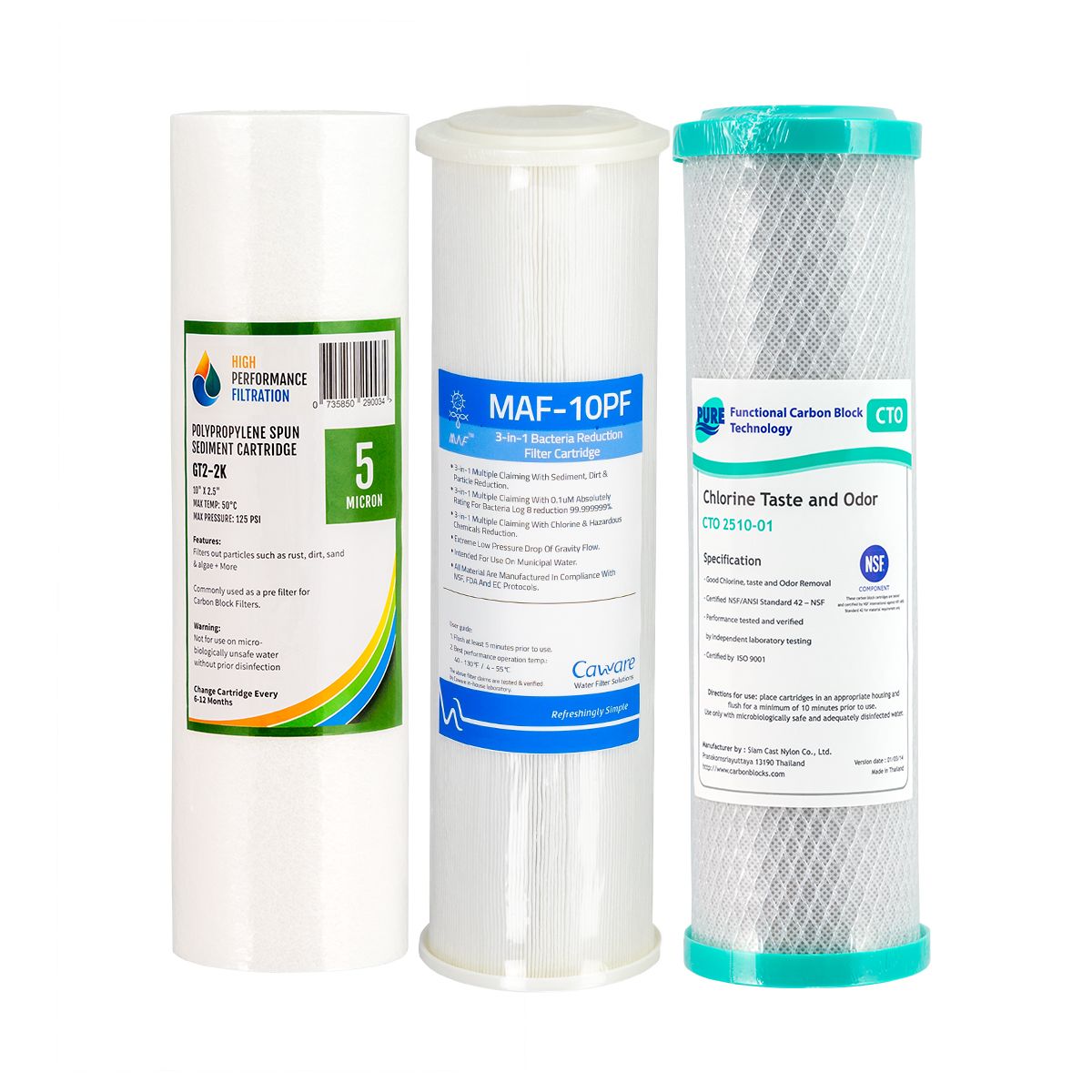 0.1 Micron Sediment/Bacteria/Carbon Water Filter Replacement Pack ...