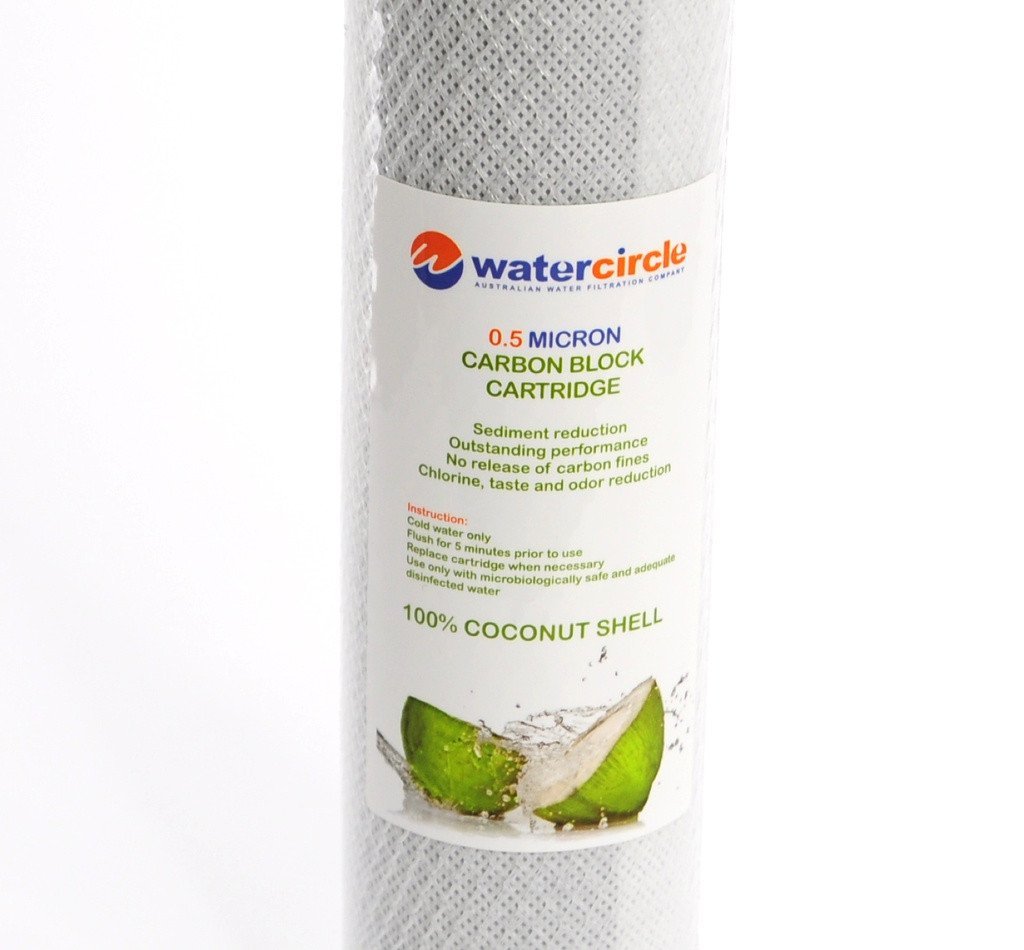 2 x 0.5 micron Activated Coconut Carbon Water Filter Replacement Cartr ...